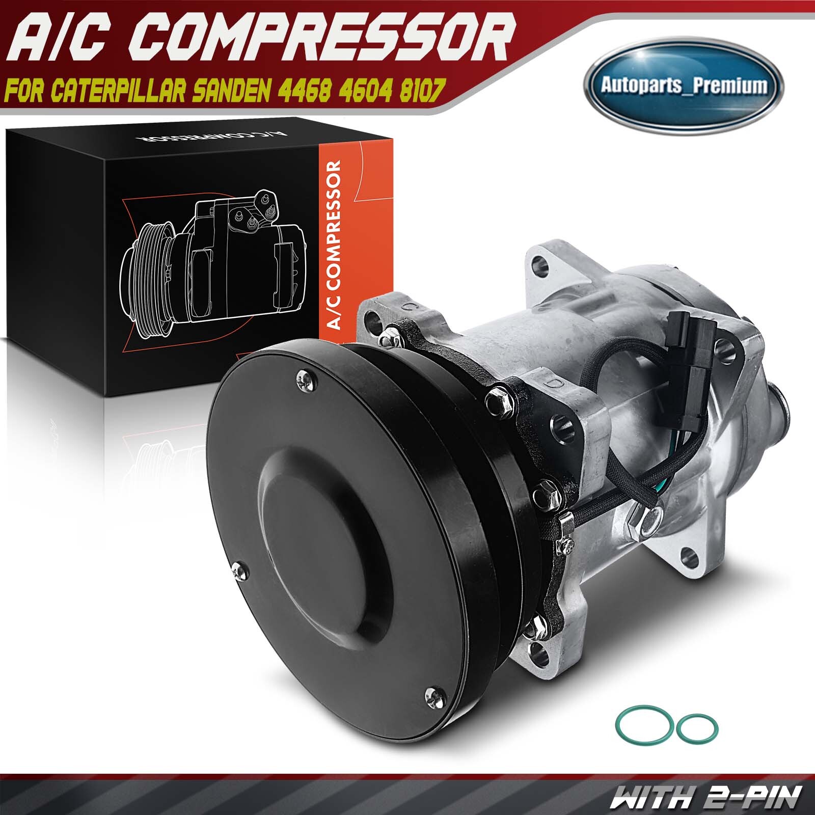 New A/C Compressor with Clutch & Pulley for Caterpillar 58768 3E1906 ...