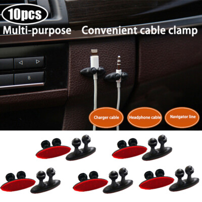 10pcs Car Wire Cable Holder Tie Clip Organizer Vehicle Charger Line ...