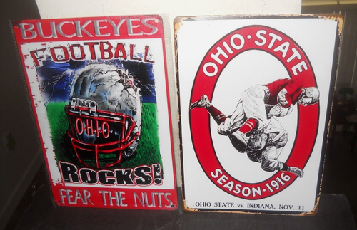 Ohio State Buckeyes Metal Wall Signs NEW 12" x 8" Mancave/Kids Decor ...