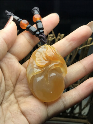 100% Natural Hand-carved Jade Pendant Jadeite Necklace Blessing flower ...