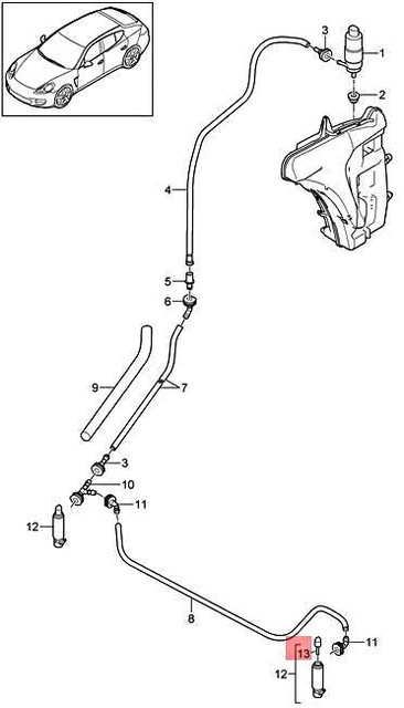 Genuine OEM Porsche Panamera Washer-headlight Spray Part No 97062825100 ...
