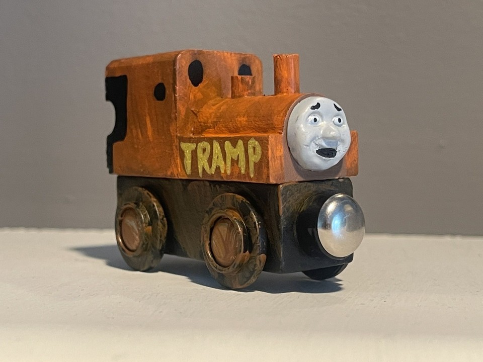 LOT OF 2 CUSTOM Silver & Tramp Thomas Wooden Railway Magazine Train ...