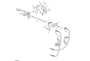 Genuine John Deere Gator HPX615E PC13329 Park Brake Push Pull Cable ...