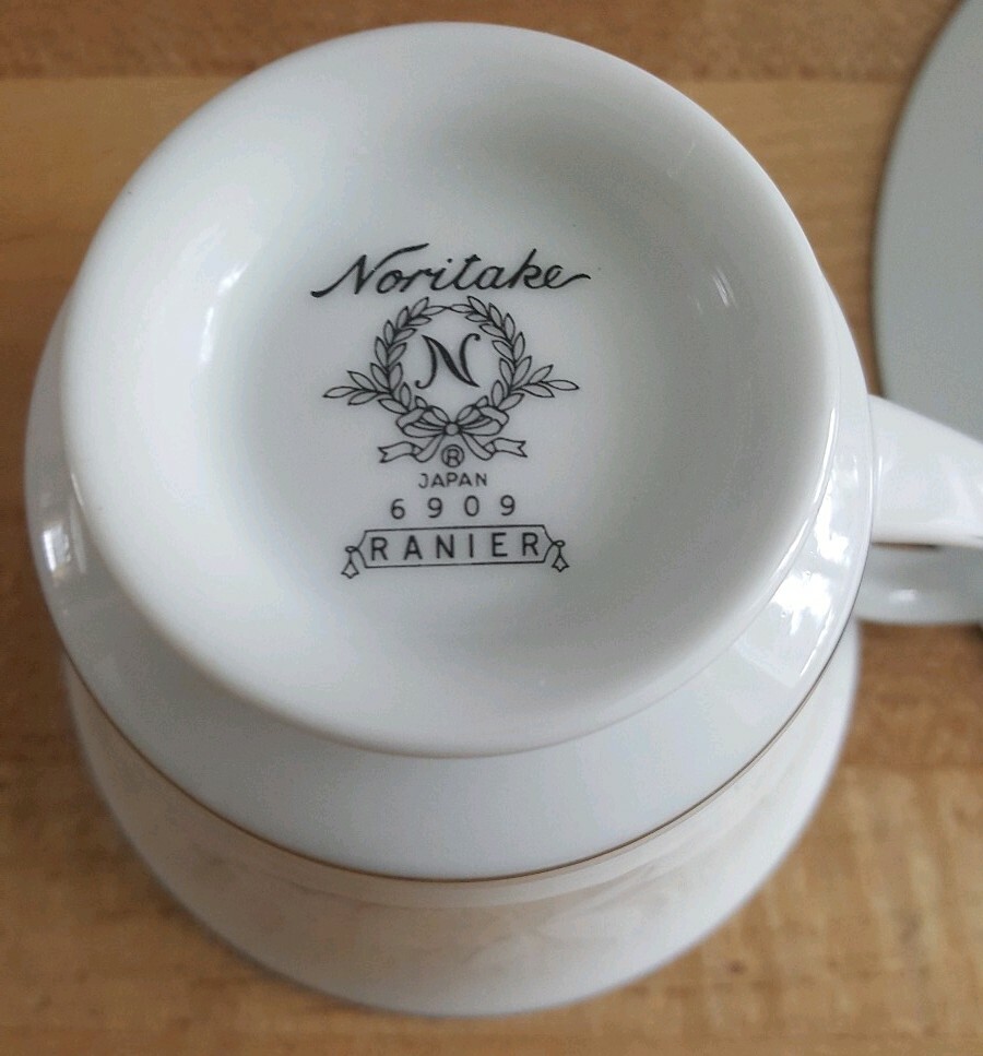 Noritake Ranier 6909 Cups and Saucers White Floral Pattern Japan | eBay