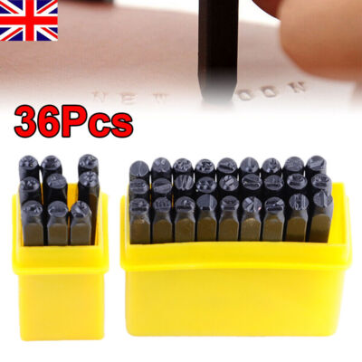 36pcs Number & Letter Metal Stamp Punch Set Symbol Height Security ...