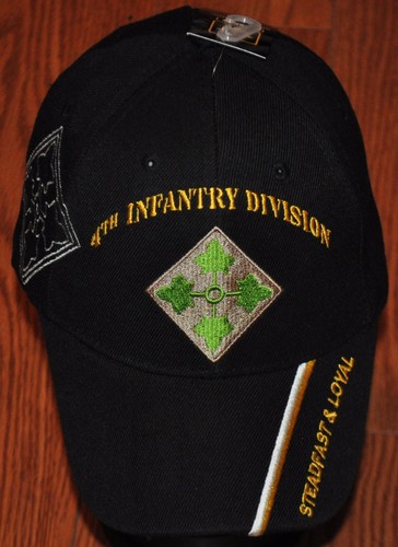 New Black 4th Fourth Infantry Division Army Hat Ball Cap Steadfast and ...