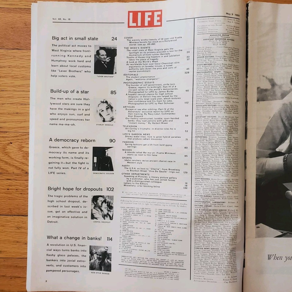 Life Magazine Yvette Mimieux Alan Shepard Astronaut Capital Punishmnt ...
