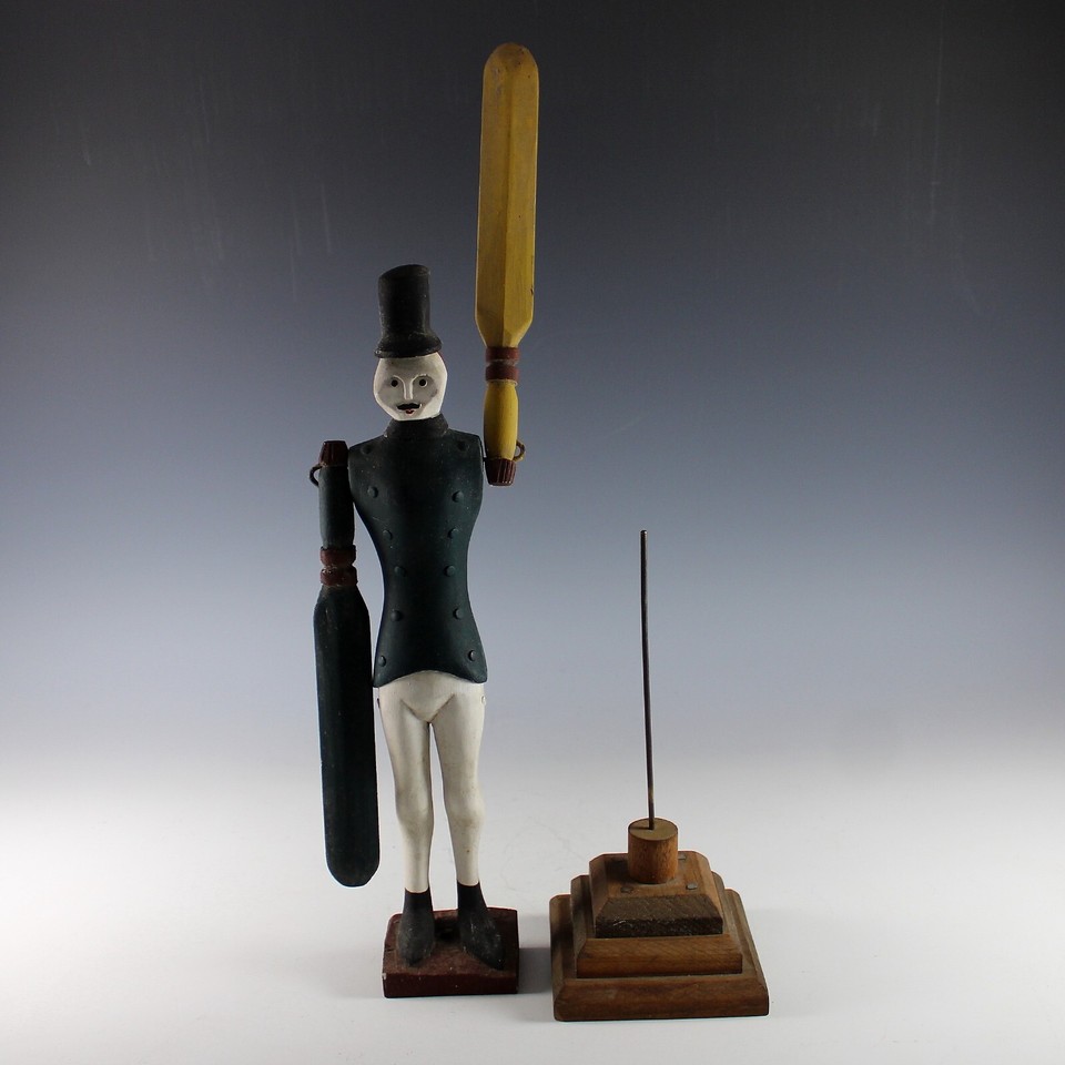 Vintage Man Whirligig Wood Folk Art Artist Signed Primitive Outsider ...