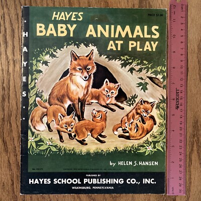 Vintage 1970 Hayes Baby Animals At Play Prints Helen S Hansen No. VA171 ...