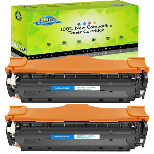 2 PACK Cyan CE411A 305A Toner For HP LaserJet Pro 400 color M451nw ...