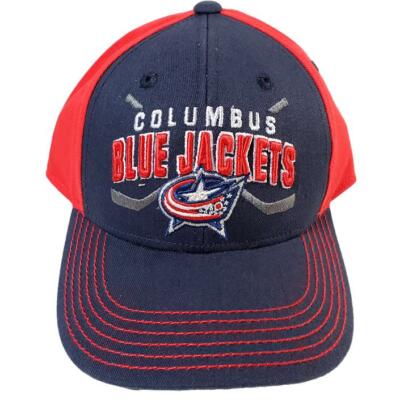 Columbus Cap Blue Jackets Hat NHL Youth Strapback Red White Blue Cotton ...