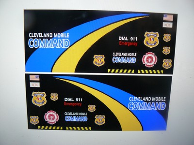 Cleveland Ohio Police Fire Mobile Command Van Decals 1:64 | eBay
