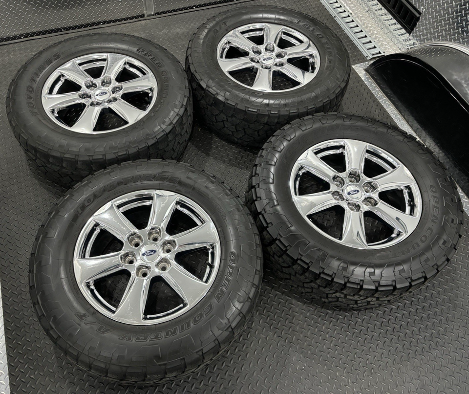 Chrome 18" Ford F-150 Lariat OEM Factory Wheels Toyo Tires Rims ...