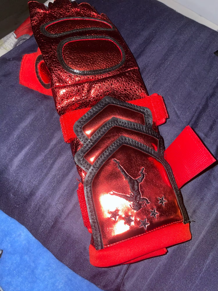 WWE Roman Reigns Wrestling RED & BLACK Glove/Gauntlet set of 2 items ...