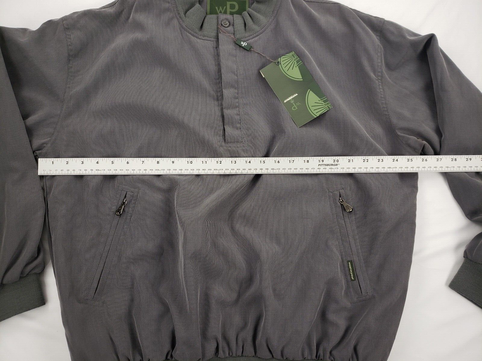 Men's WP by Weatherproof Large Jacket Pullover 1/4 Button Golf Gray | eBay