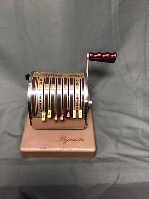 Vintage Paymaster 550 Check Writer Printer with Key. Working Condition ...