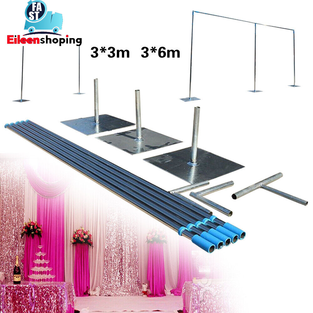 10x10ft/10x20ft Wedding Party Backdrop Stand Pipe Kit Curtain Frame ...