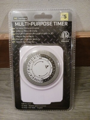 Multi-Purpose Timer 24 Hour Programmable Intertek Manual Switch Side ...