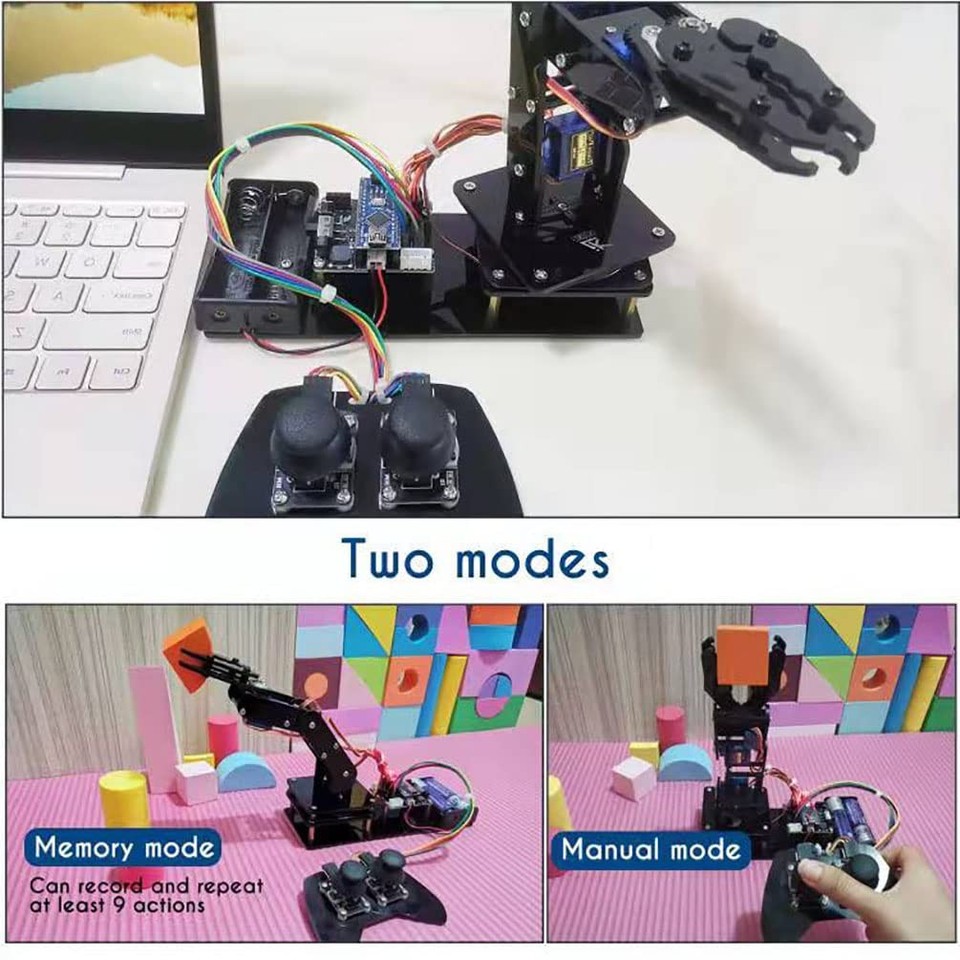 Robot Arm for Arduino, Smart Robot Building Kit That Can Memorize and ...