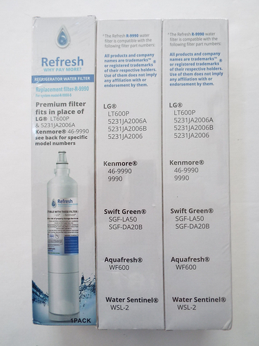 Refresh R-9990 Replacement Premium Water Filter Set of 3 | eBay