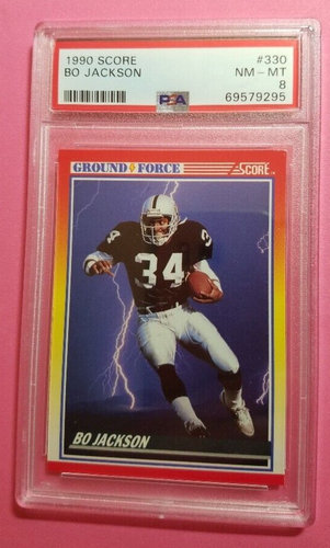 1990 SCORE #330 BO JACKSON 8 Grade NM-MT GROUND FORCE is CARD #10 OF 12 ...