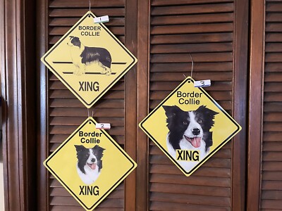 KC Creations Metal Border Collie dog signs Crossing XING CHOICE | eBay