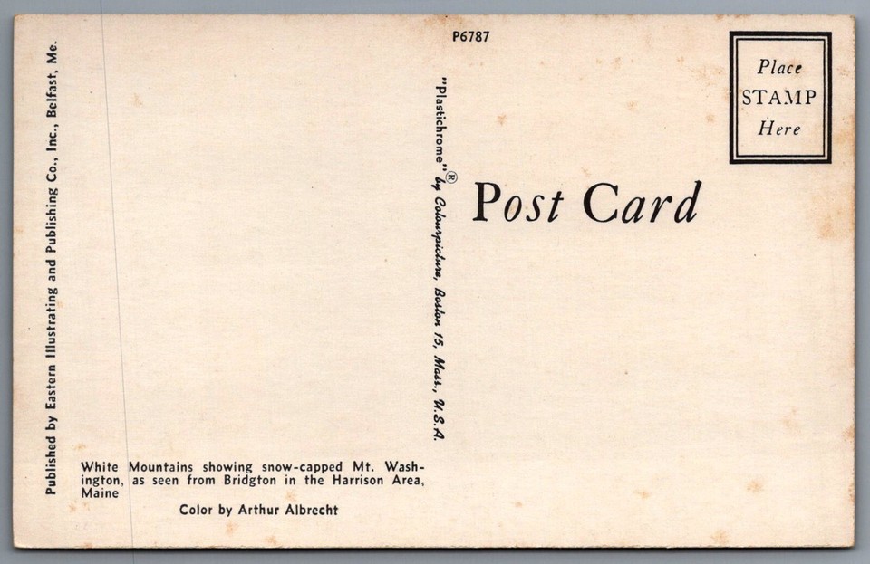 Postcard Mt. Washington Harrison Maine | eBay