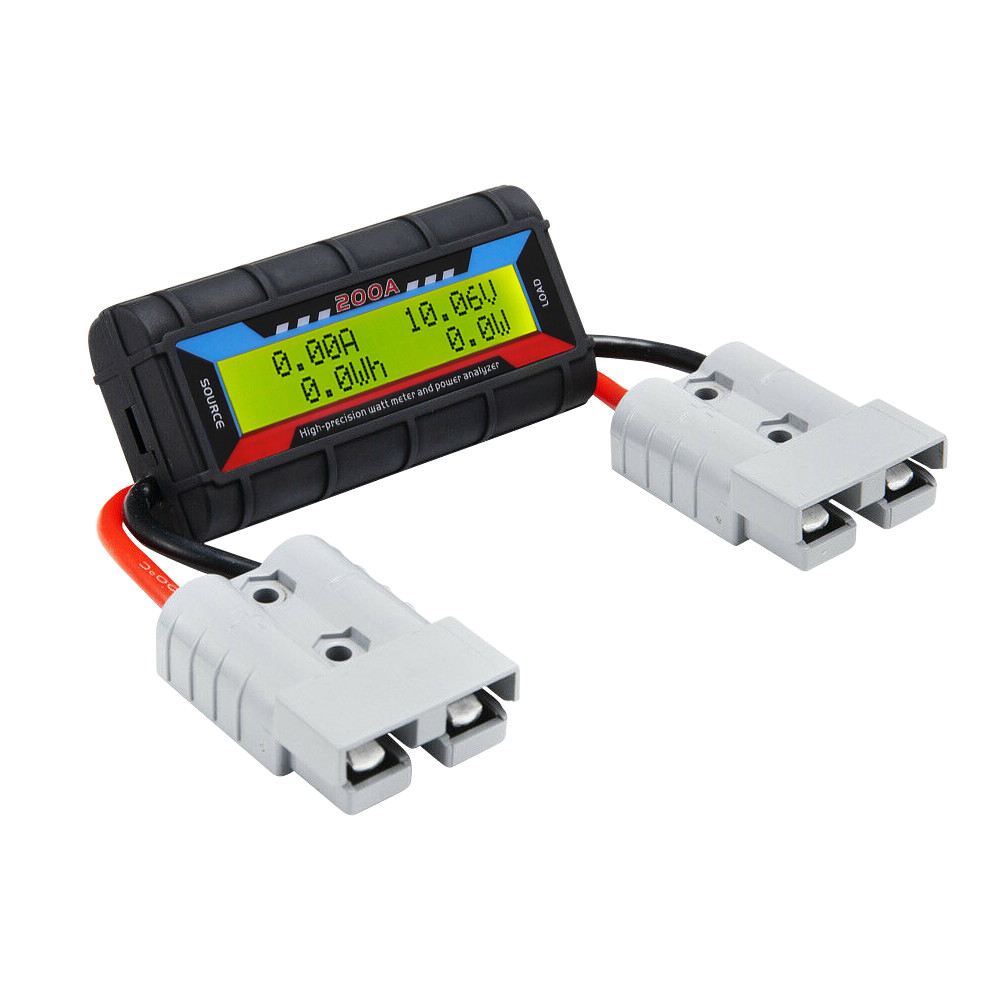 200A Watt Meter Anderson Plug Power Analyser Solar Caravan Digital LCD ...