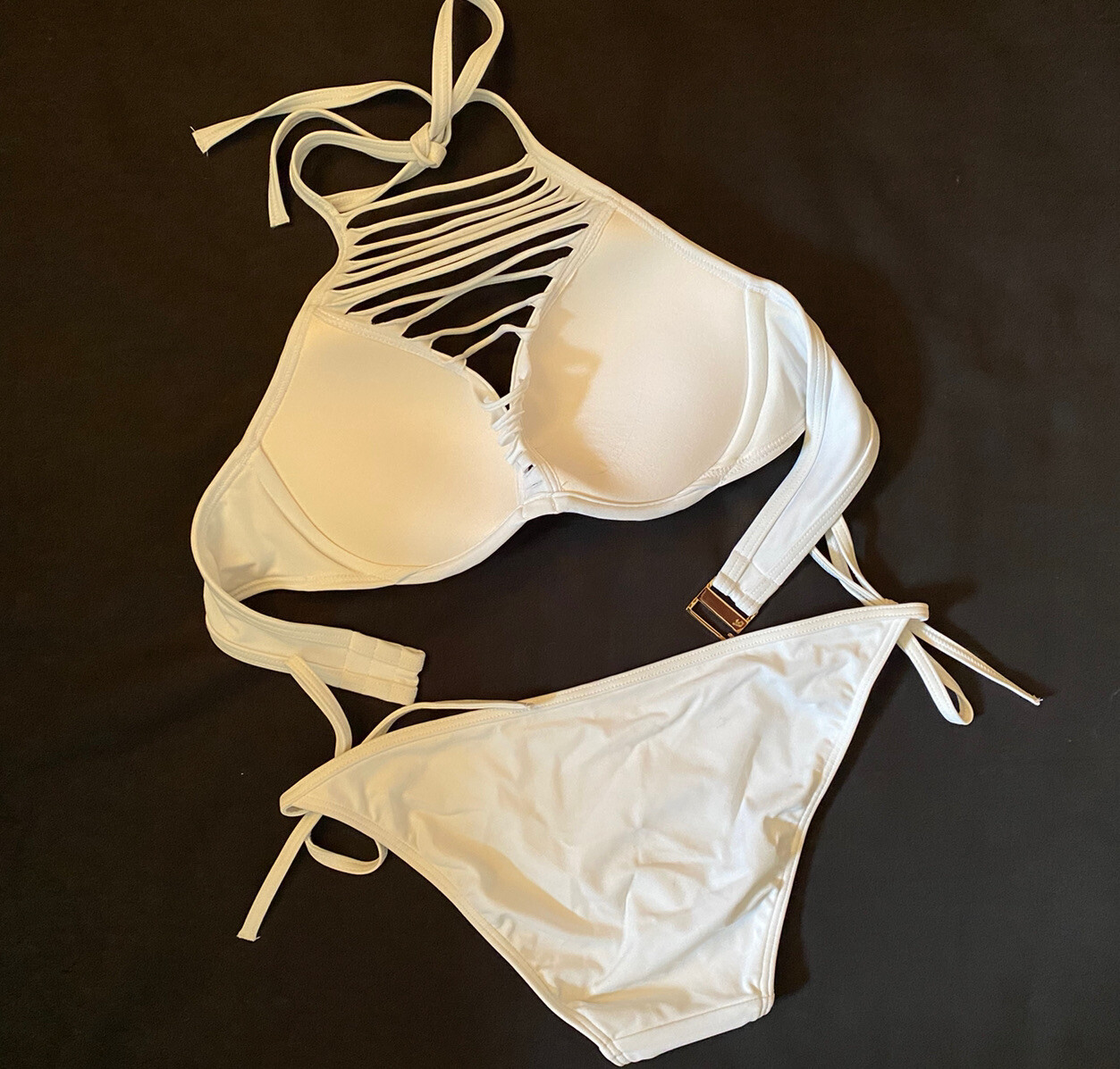 Victoria's Secret White Hottie Halter/ String Bikini … - Gem