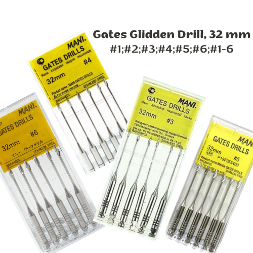 Mani Gates Glidden Dental Drills Stainless Steel 32mm #1-6 CHOOSE SIZE ...