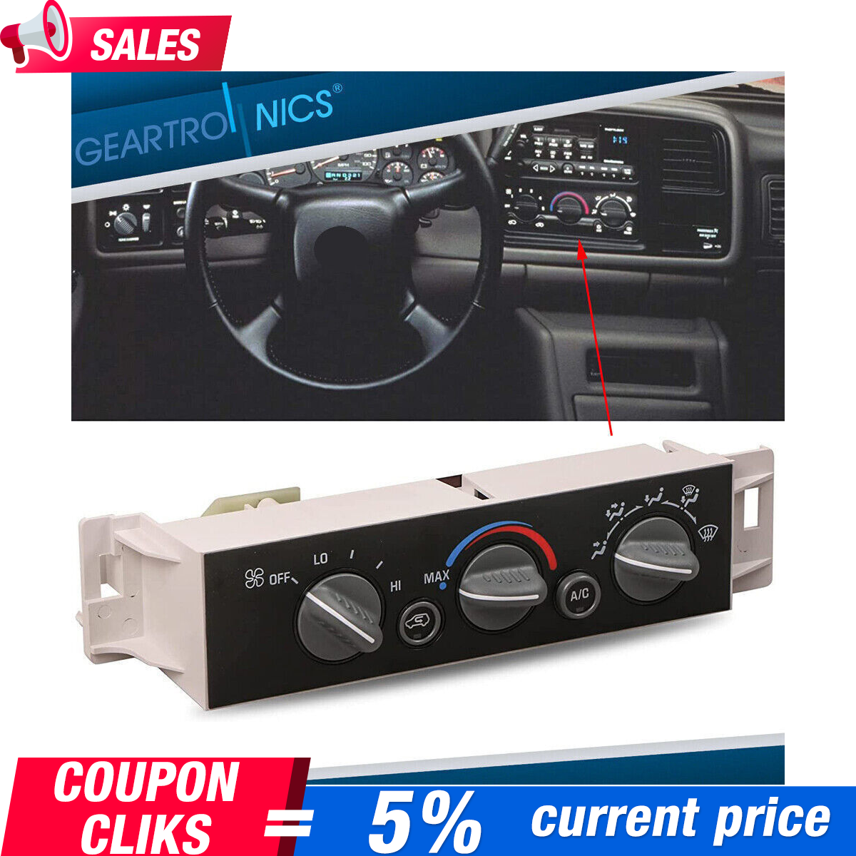 Heater A/C Control Panel Switch Unit for 1996 -2000 Chevrolet GMC C1500 ...