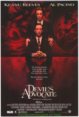 THE DEVIL'S ADVOCATE MOVIE POSTER DS 27x40 ORIGINAL AL PACINO KEANU REEVES | eBay