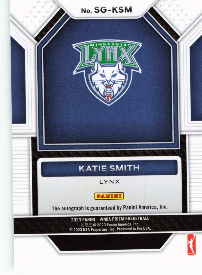 2023 Panini Prizm WNBA #SG-KSM Katie Smith Signatures Autograph Auto ...