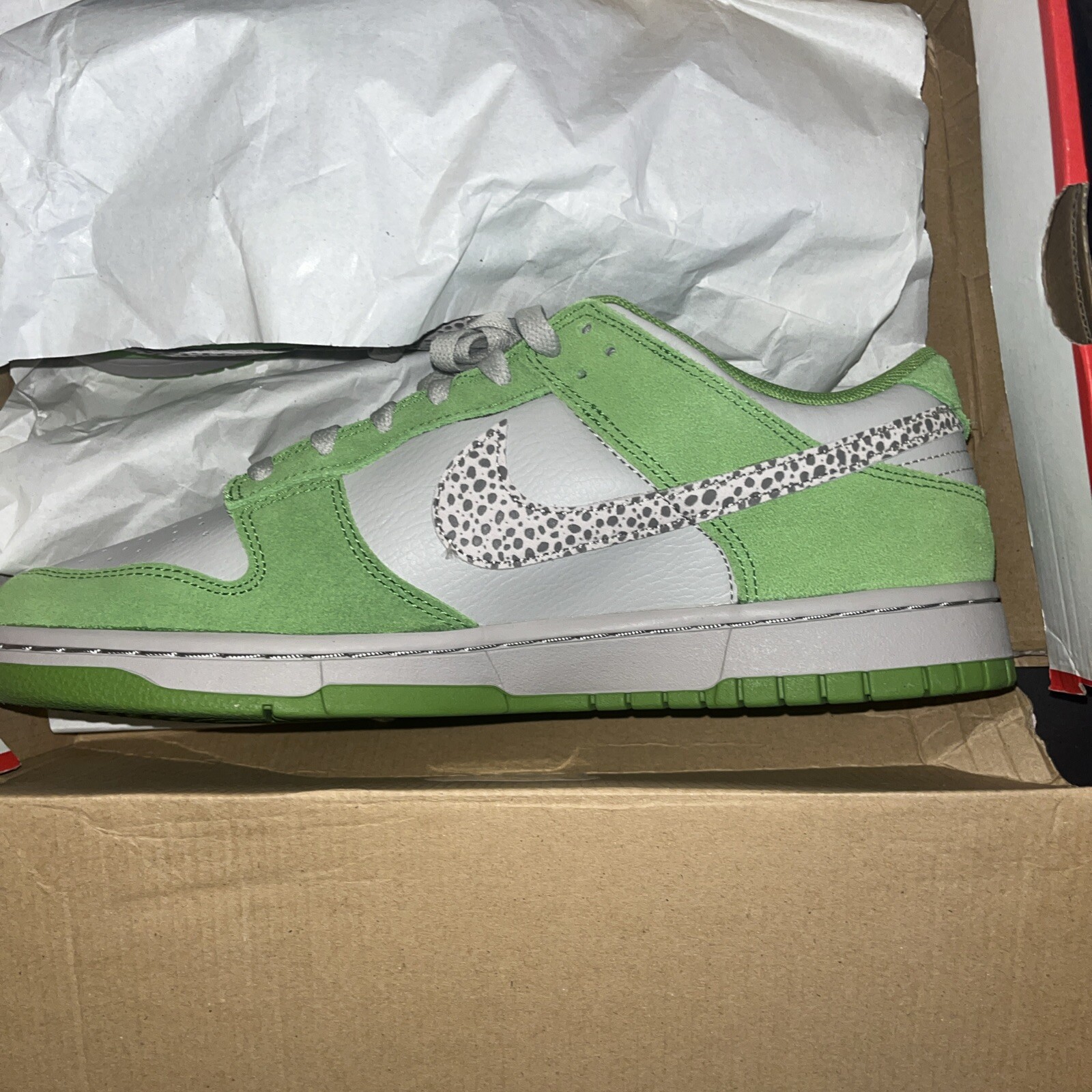 Size 11.5 - Nike Dunk Low Safari Swoosh - Chlorophyll Damaged Box But ...