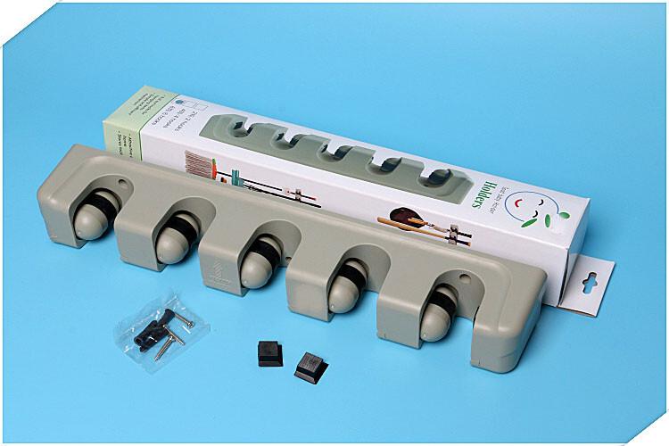 Wall Mount Racks Five Position Plastic Mop Swob Cleaning Tool Holder ...