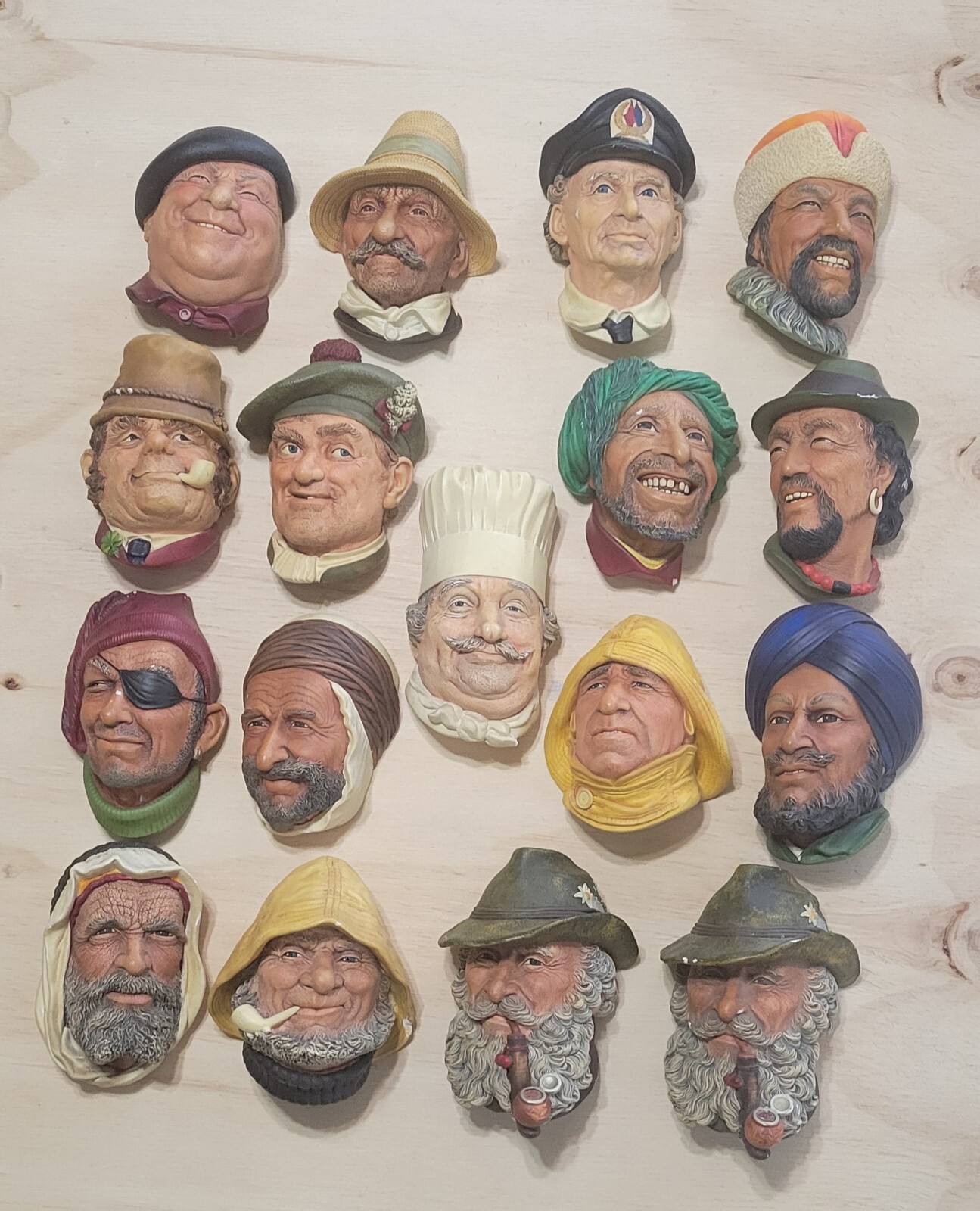 Vintage Bossons Chalkware Wall Hanging Heads - Lot of 17 - Condition ...