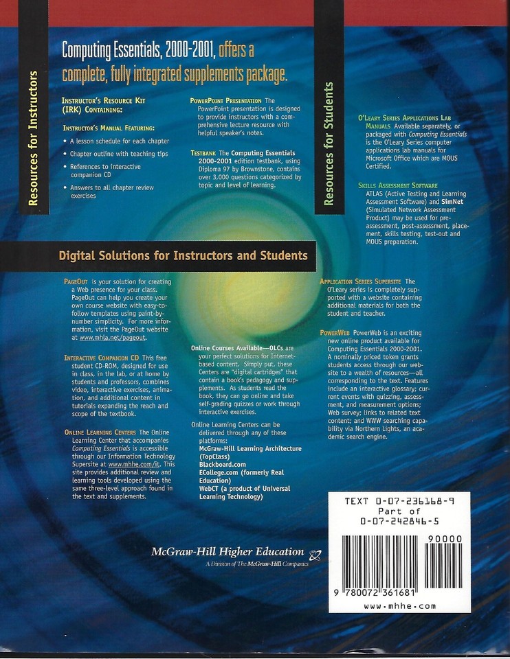 Computing Essentials 2000-2001 (O'Leary Series), Timothy O'Leary, Linda O'Leary | eBay