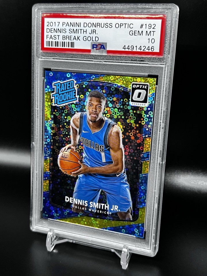 2017-18 Panini Donruss Rated Rookies Dennis Smith Jr. Gold Fast Break ...