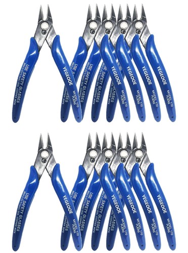 Small Wire Cutters, 10PACK Precision Diagonal Cutting Pliers Side ...