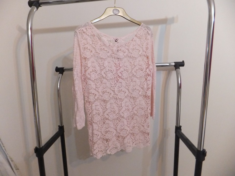 womens phase 8 zanna lace blouse size18 in pale pink new | eBay UK