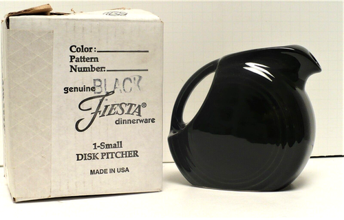 FIESTA BLACK SMALL JUICE PITCHER w/Factory Box: New 1997 Original Stock ...
