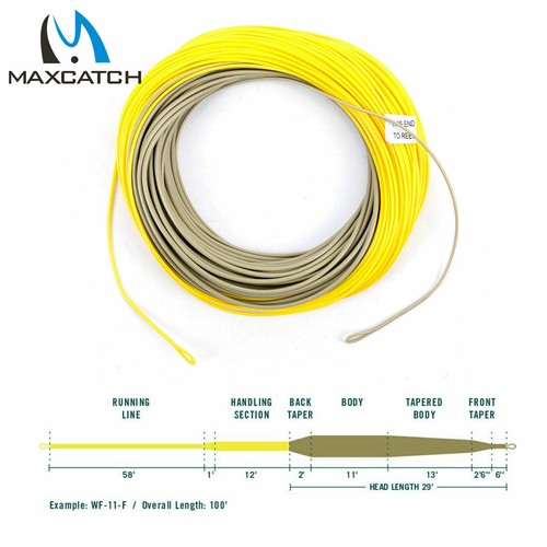 Maxcatch Real Pike Fly Fishing Line WF8F WF10F 100FT with 2 welded ...