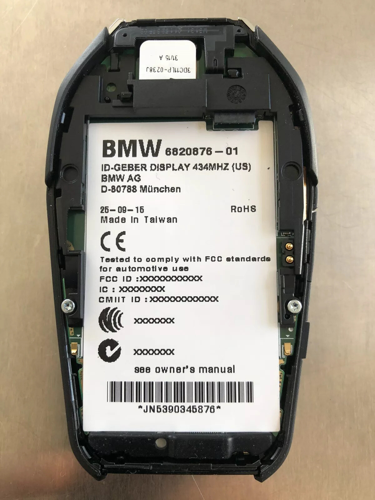2016-2019 BMW 740i 750i Series Display Key Smart Screen 6820876-01 ...
