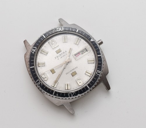 Vintage FAIRFAX Automatic Luminous Stainless Steel Diver Watch Ticking ...