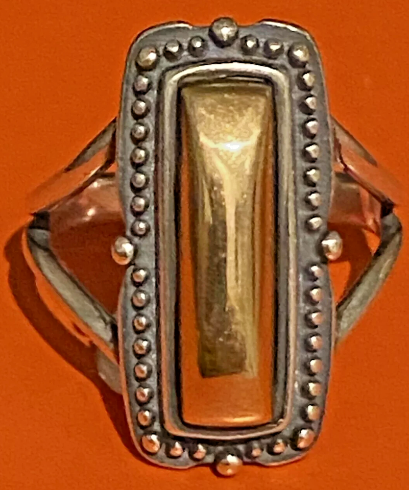 James Avery Retired Heirloom Bronze & Sterling Ring Hallmark Reverse ...