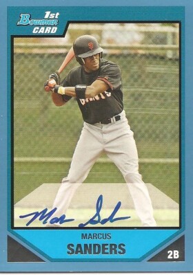 2007 Bowman Prospects Baseball *Blue* Marcus Sanders AUTO #BP127 - Serial #/500 | eBay