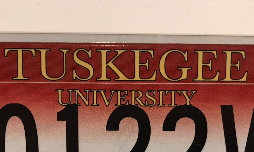 TUSKEGEE UNIVERSITY GOLDEN TIGER license plate Crimson Gold Fan Airmen ...