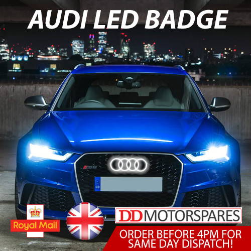 Audi LED Badge A3 A4 A5 A6 White Light Front Grill Glow Logo Emblem ...
