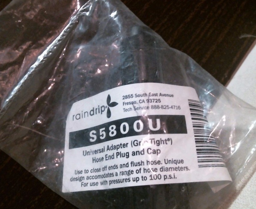 Raindrip 58000 Universal Adapter Hose End Plug Cap #S5800U FREE ...