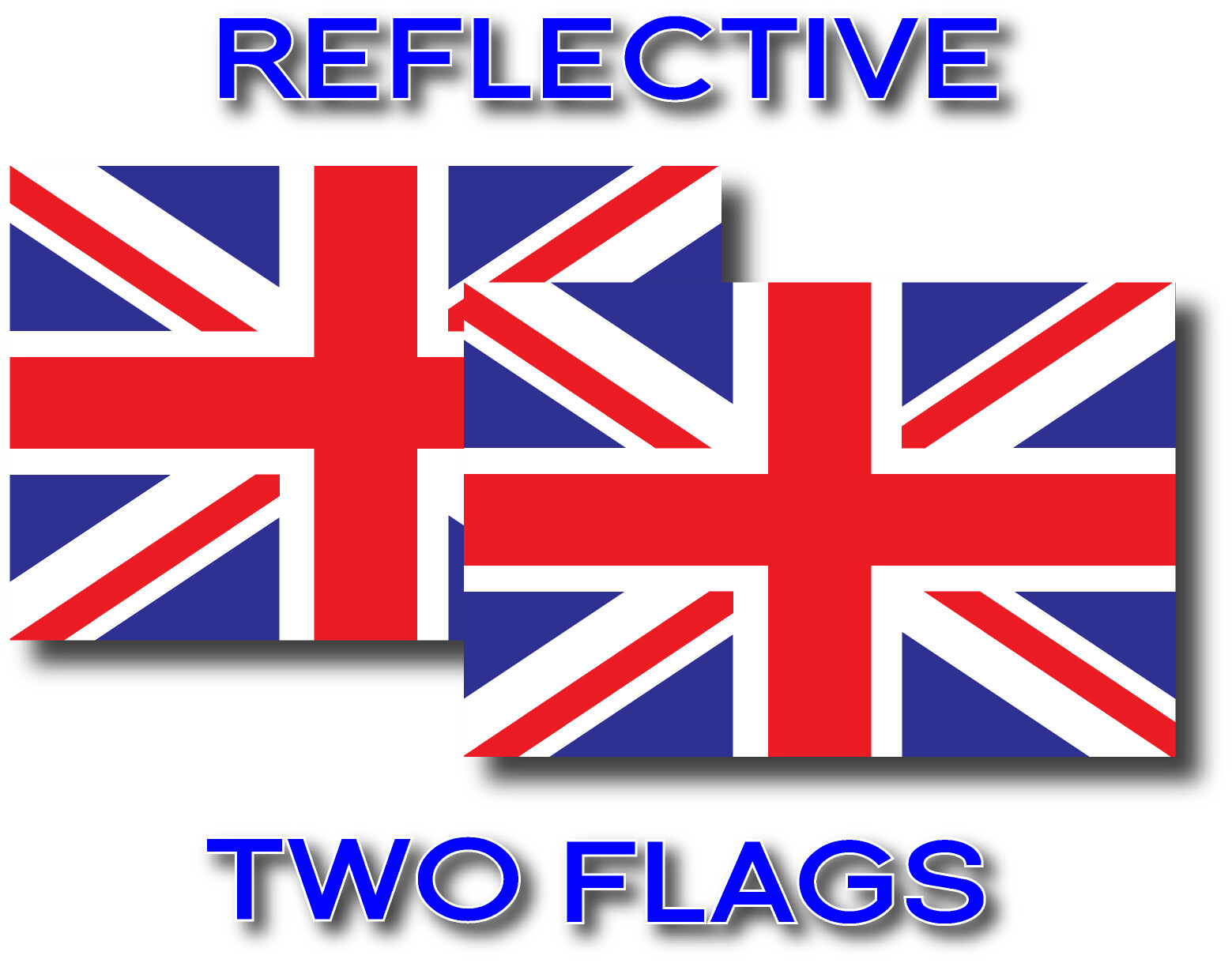 2x REFLECTIVE UNITED KINGDOM Flag Decal 3M Stickers BRITISH UNION JACK ...